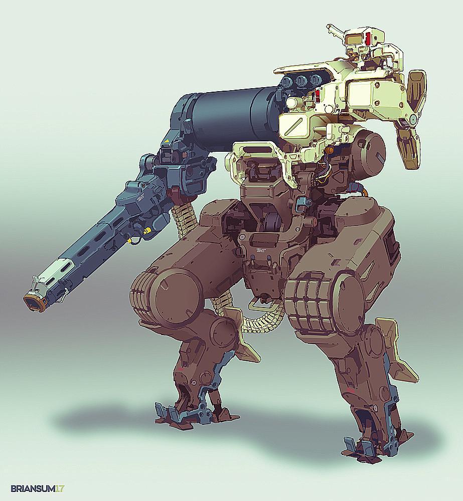 画师Brian Sum人形机甲机械机器人概念设计原画插画立绘线稿图片-ACG图包网