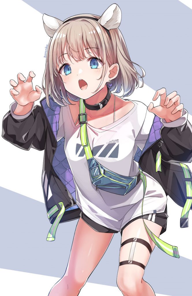 二次元少女腿环萌元素图集插画壁纸 Acg图包网